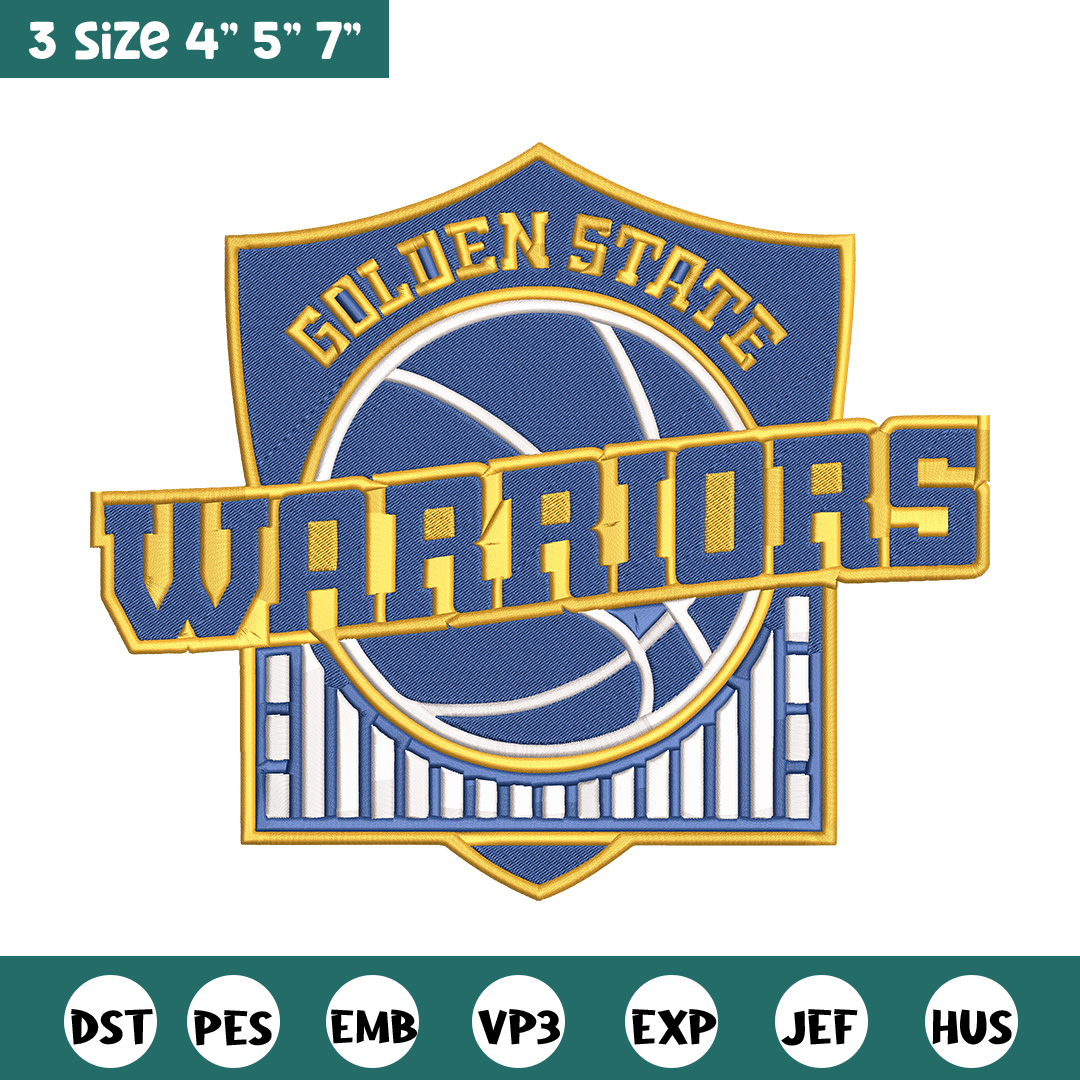 Golden State Warriors logo embroidery design, NBA embroidery | Inspire ...