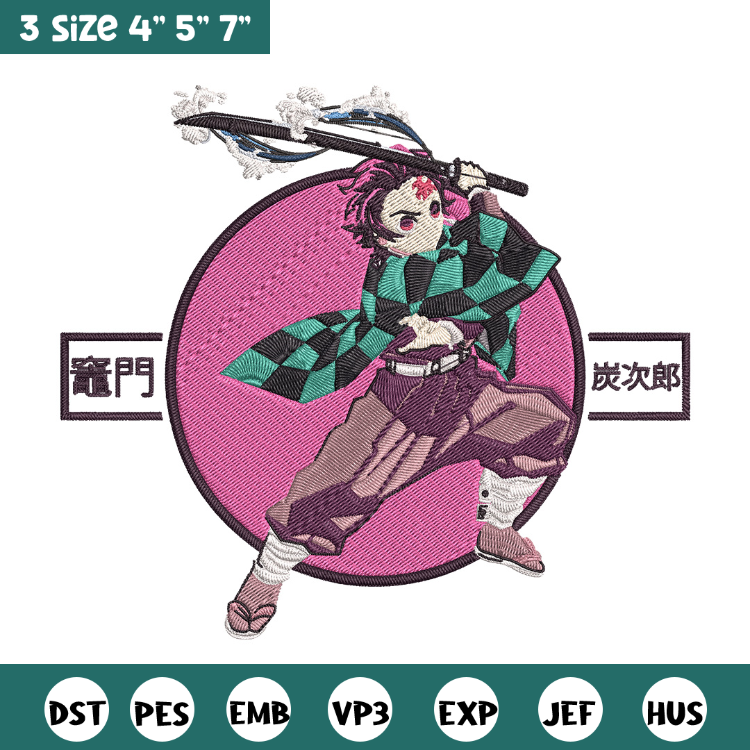 Kamado Tanjiro Embroidery Design, Demon slayer Embroidery,Em | Inspire ...