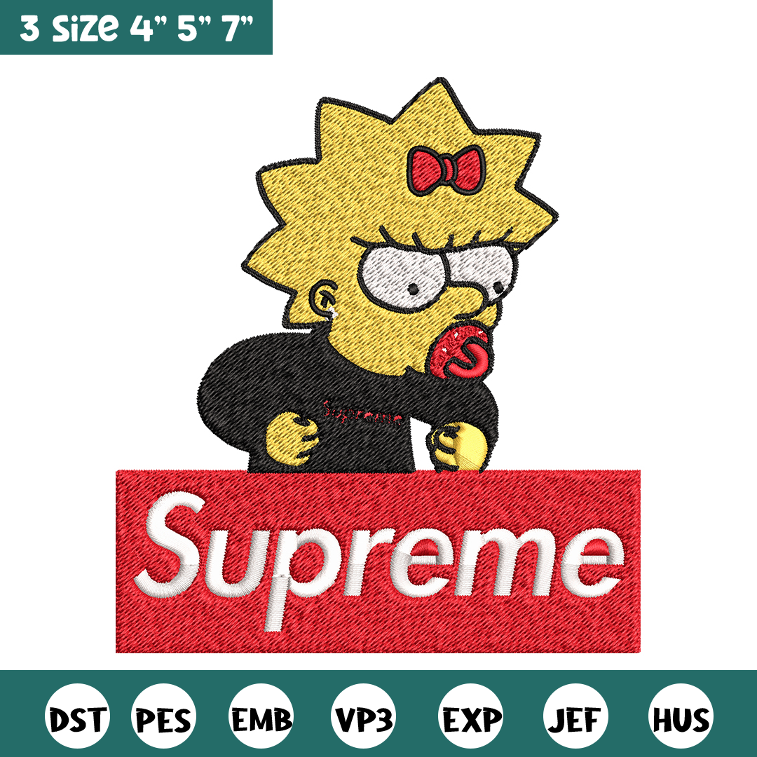 Supreme Lisa Simpson Embroidery design, Simpson Embroidery, - Inspire ...