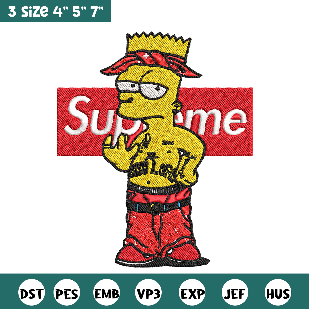 Supreme Simpson Embroidery design, Simpson Embroidery, carto - Inspire ...