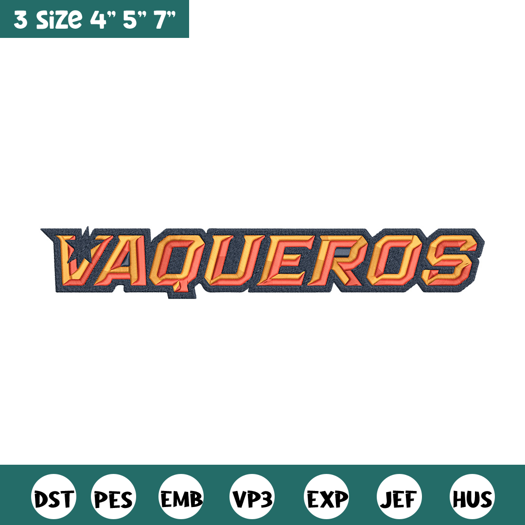 UTRGV Vaqueros Logo embroidery design, NCAA embroidery, Embr | Inspire ...