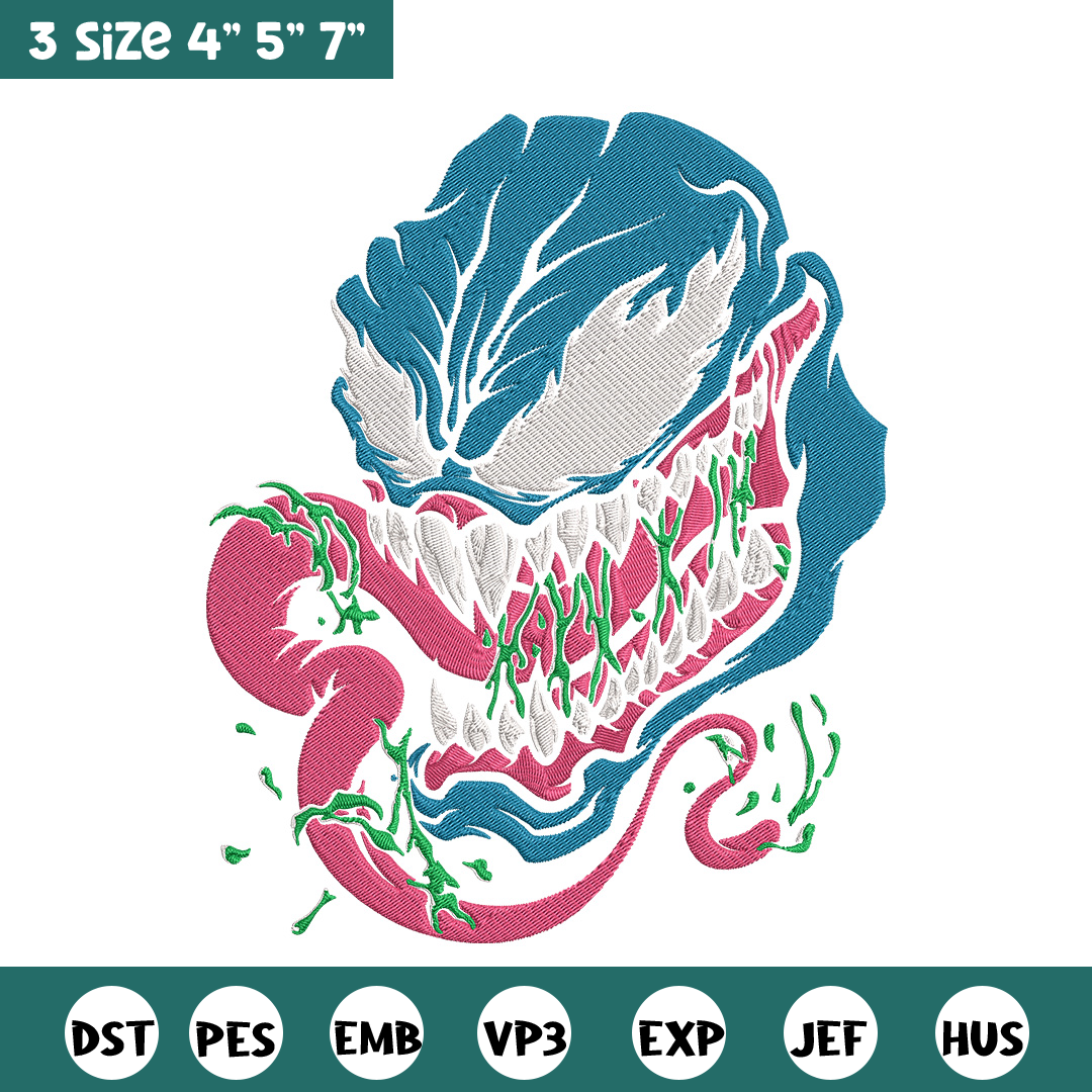 Venom face Embroidery Design, Venom Embroidery, Embroidery F | Inspire ...