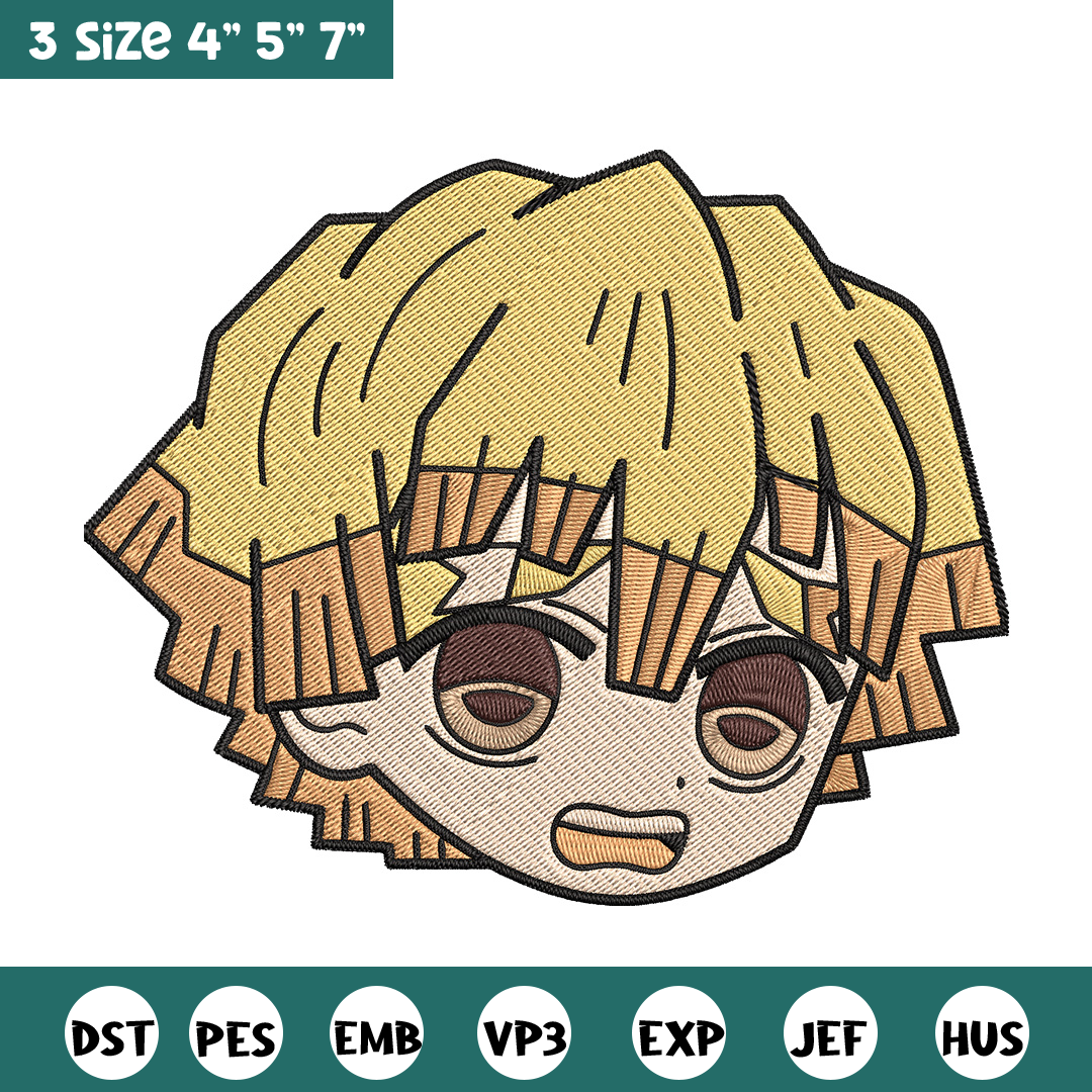 Zenitsu sticker Embroidery Design, Demon slayer Embroidery, - Inspire ...