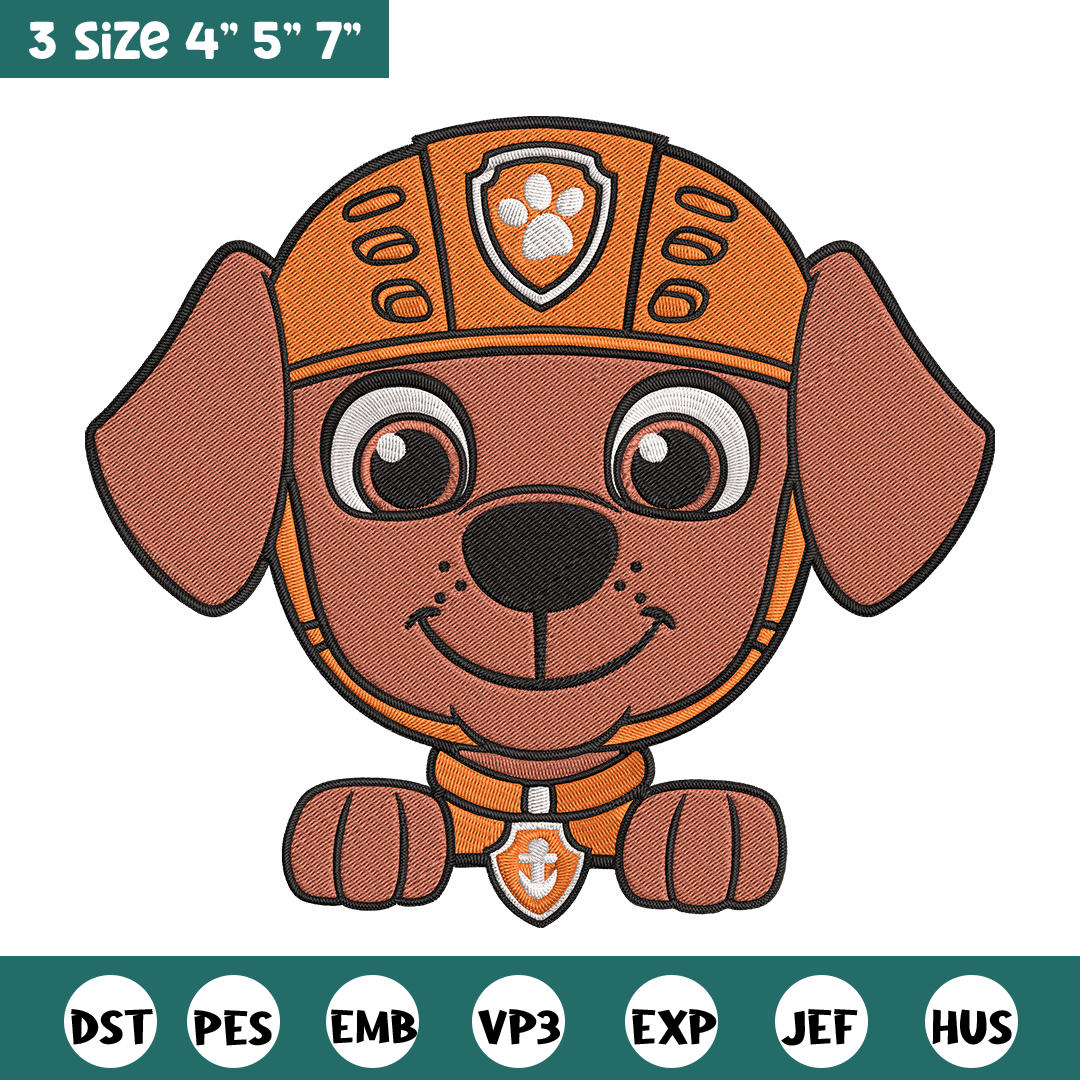 Zuma dog Embroidery Design, Paw Patrol Embroidery, Embroider | Inspire ...