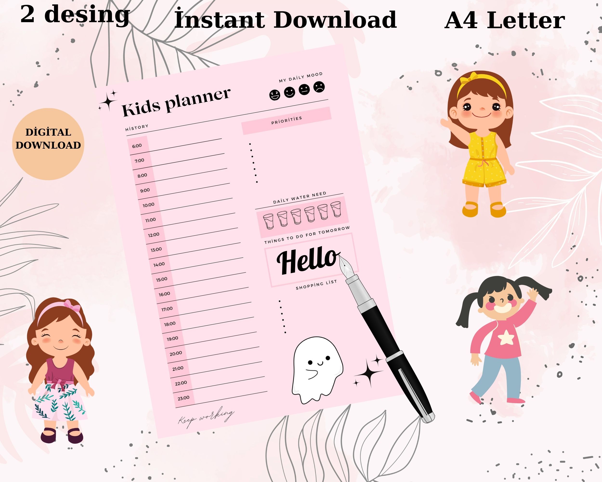 digital download kids planner | Kids Daily Journal | Journal | Inspire ...