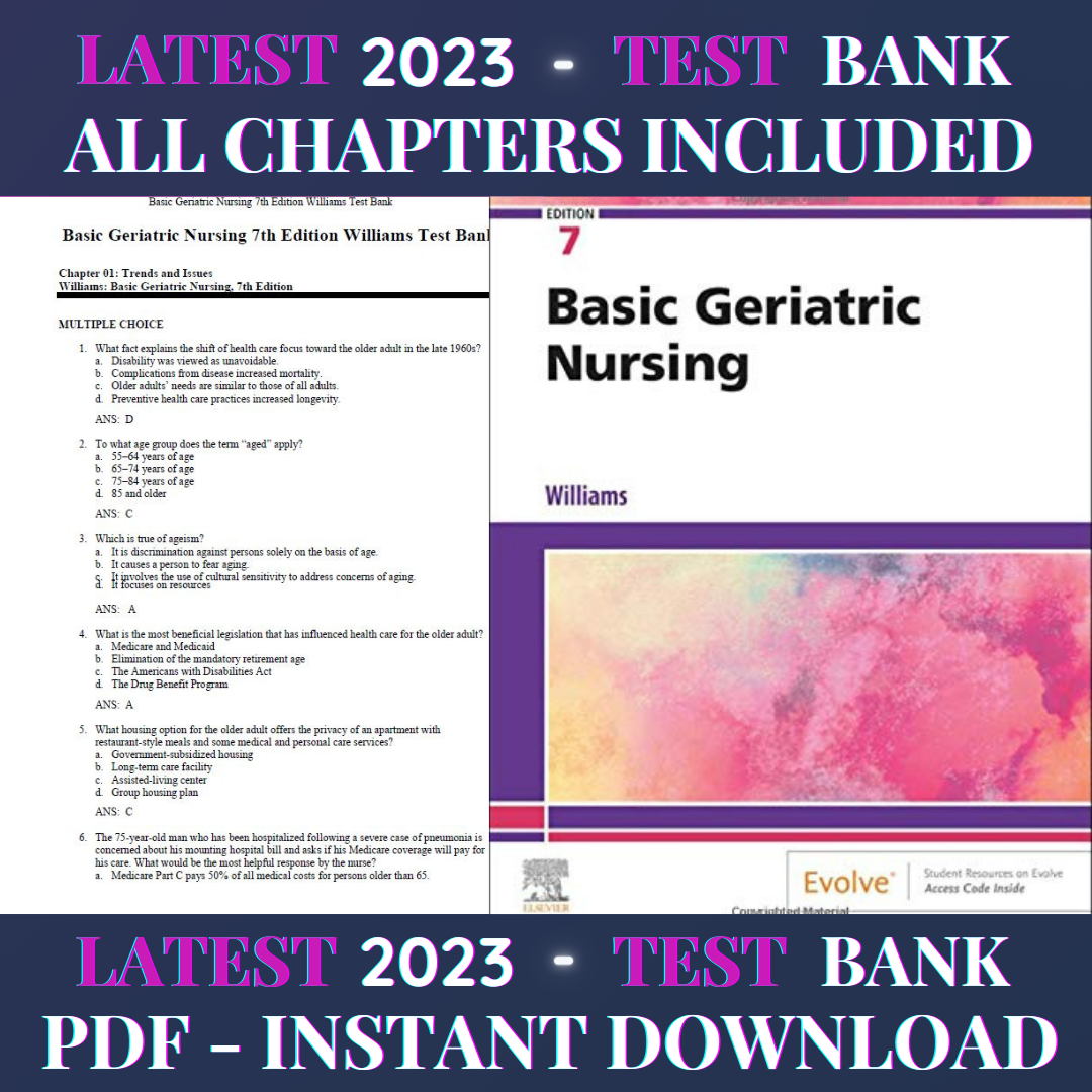 Test Bank Basic Geriatric Nursing 7th Edition by Patricia A. | Inspire ...