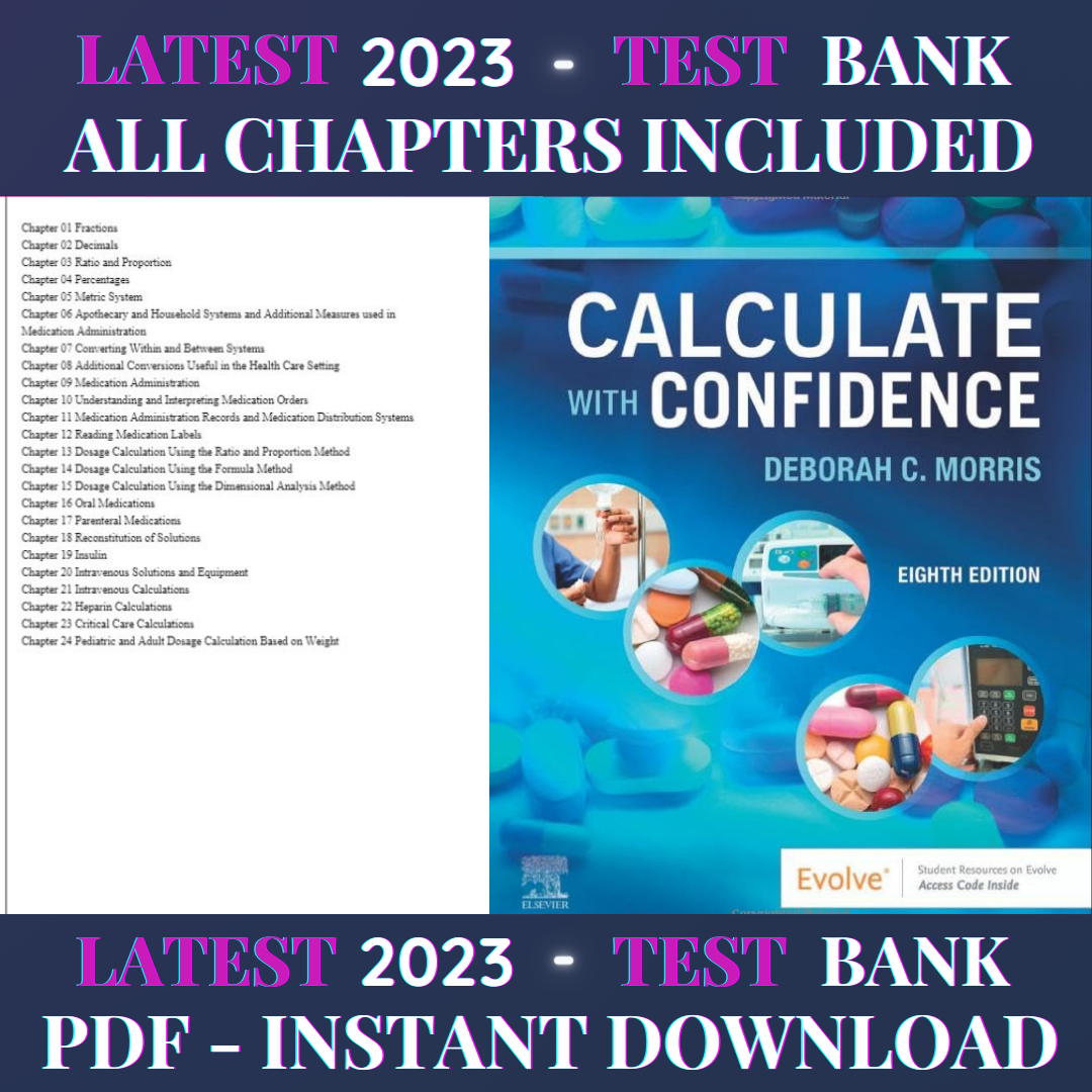 Test Bank Calculate with Confidence 8th Edition by Deborah C | Inspire ...