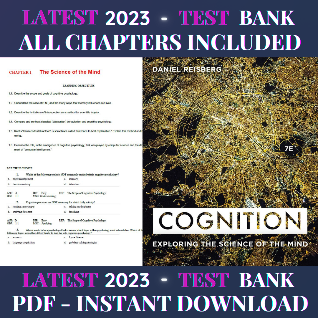 Test Bank Cognition Exploring the Science of the Mind 7th Ed | Inspire ...