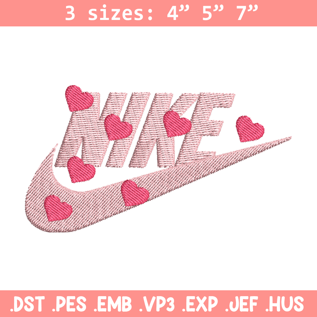 nike heart embroidery design, logo embroidery, logo design, | Inspire ...