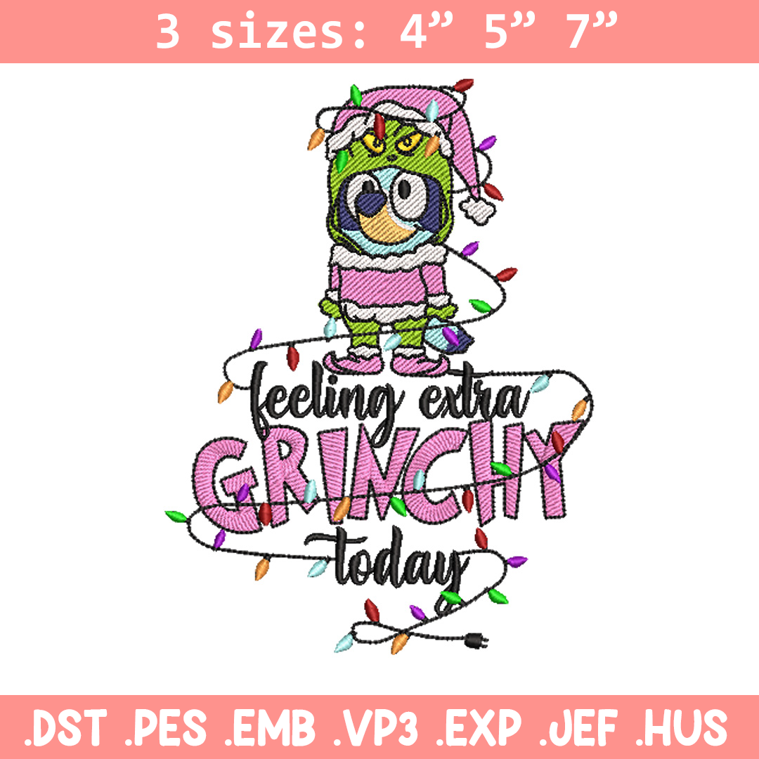 Bluey x grinch embroidery design, Bluey embroidery, Chrismas - Inspire ...