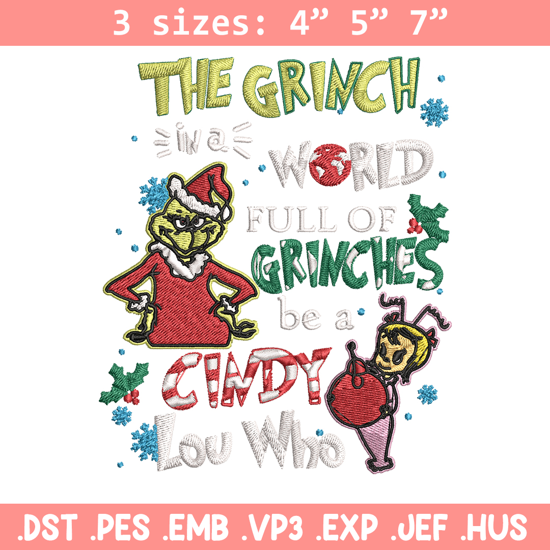 The grinch logo Embroidery design, Grinch christmas Embroide | Inspire ...