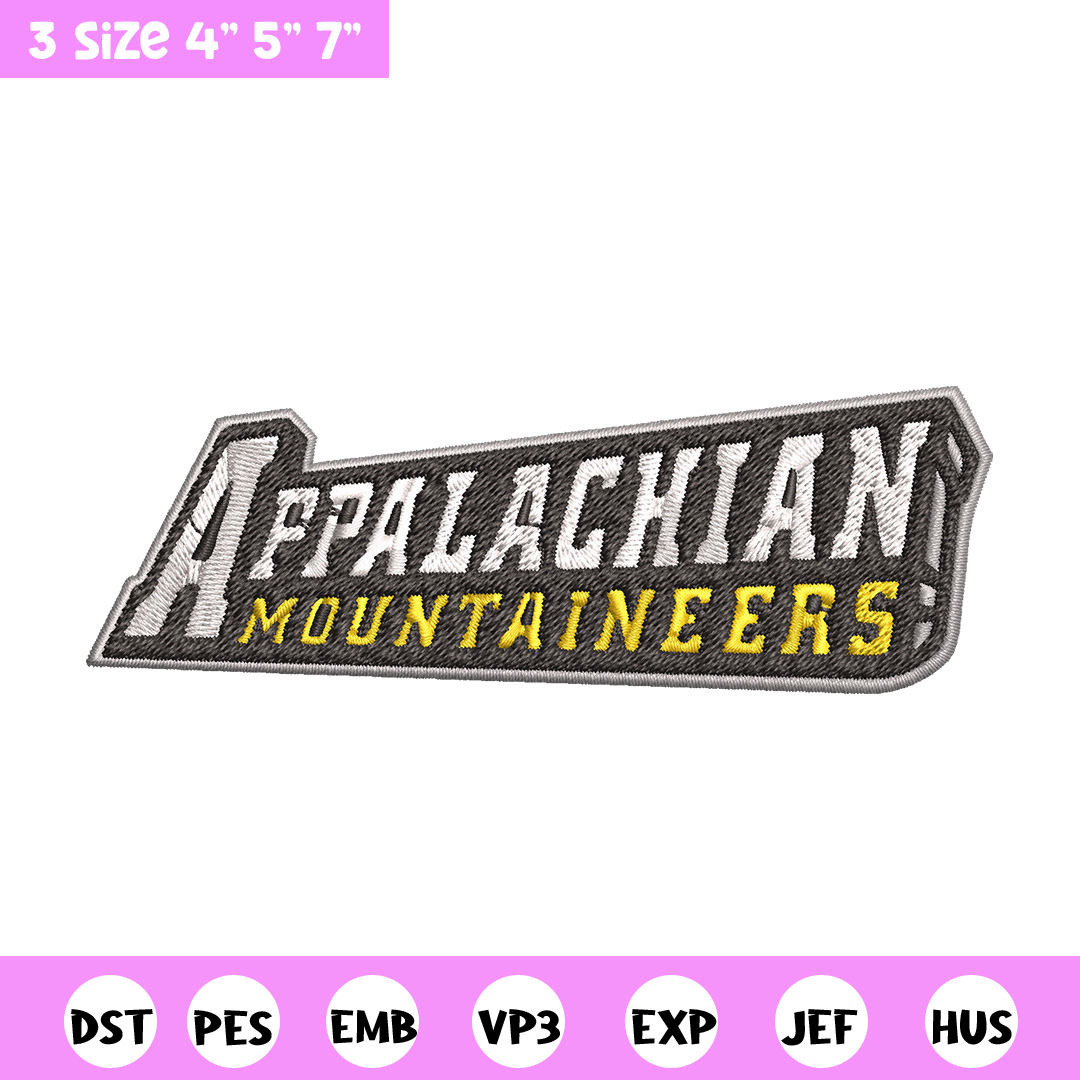 Appalachian State logo embroidery design, NCAA embroidery, E | Inspire ...