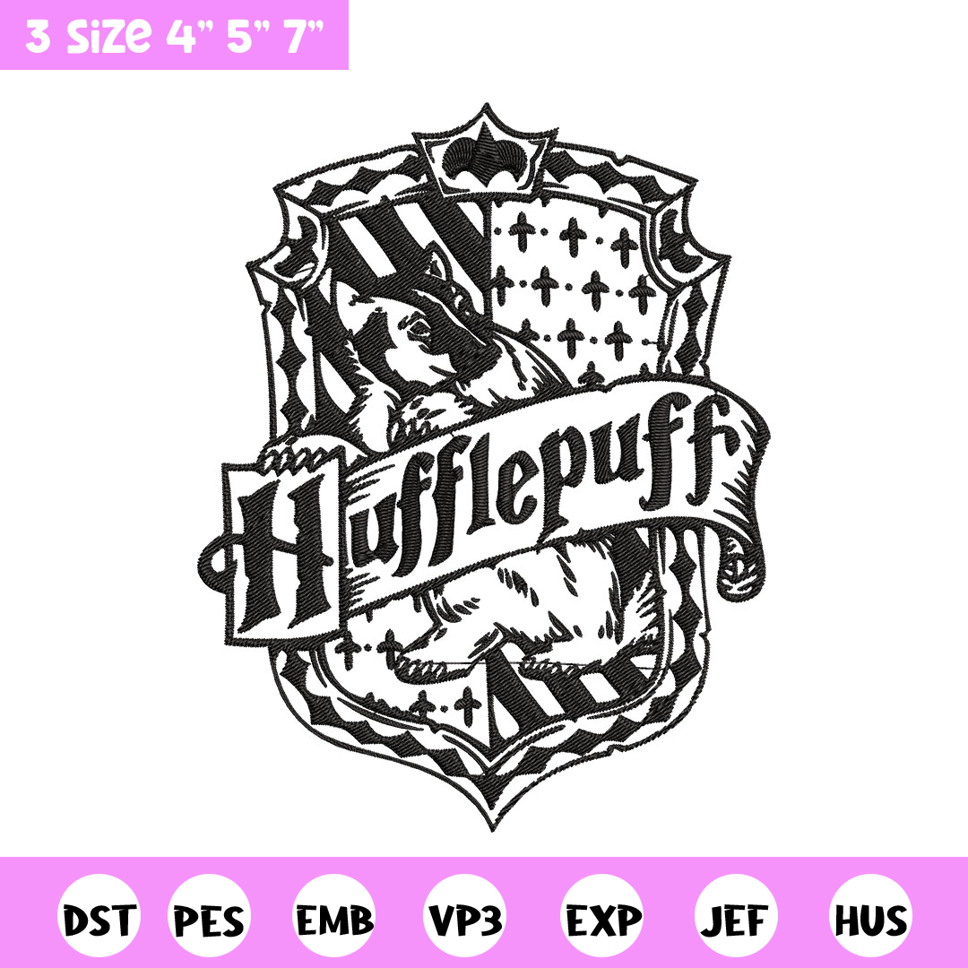 Hufflepuff Embroidery Design, logo Embroidery, Embroidery Fi | Inspire ...