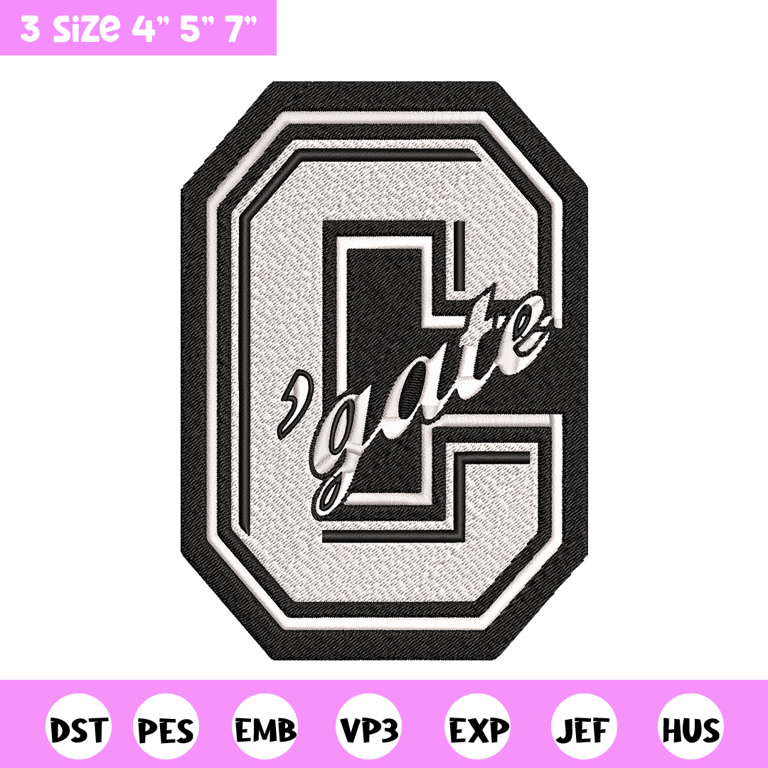 Colgate University logo embroidery design, NCAA embroidery, | Inspire ...