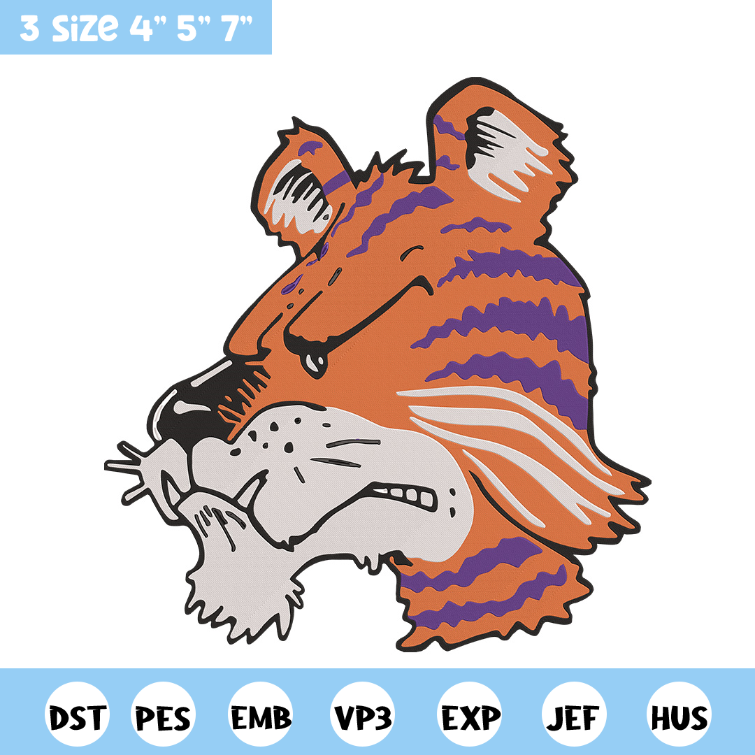 Clemson Tigers mascot embroidery design, NCAA embroidery, Sp | Inspire ...