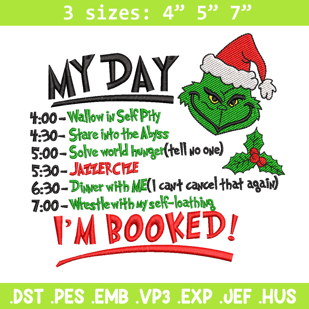 Grinch my day embroidery design, Grinch embroidery, Chrismas | Inspire ...