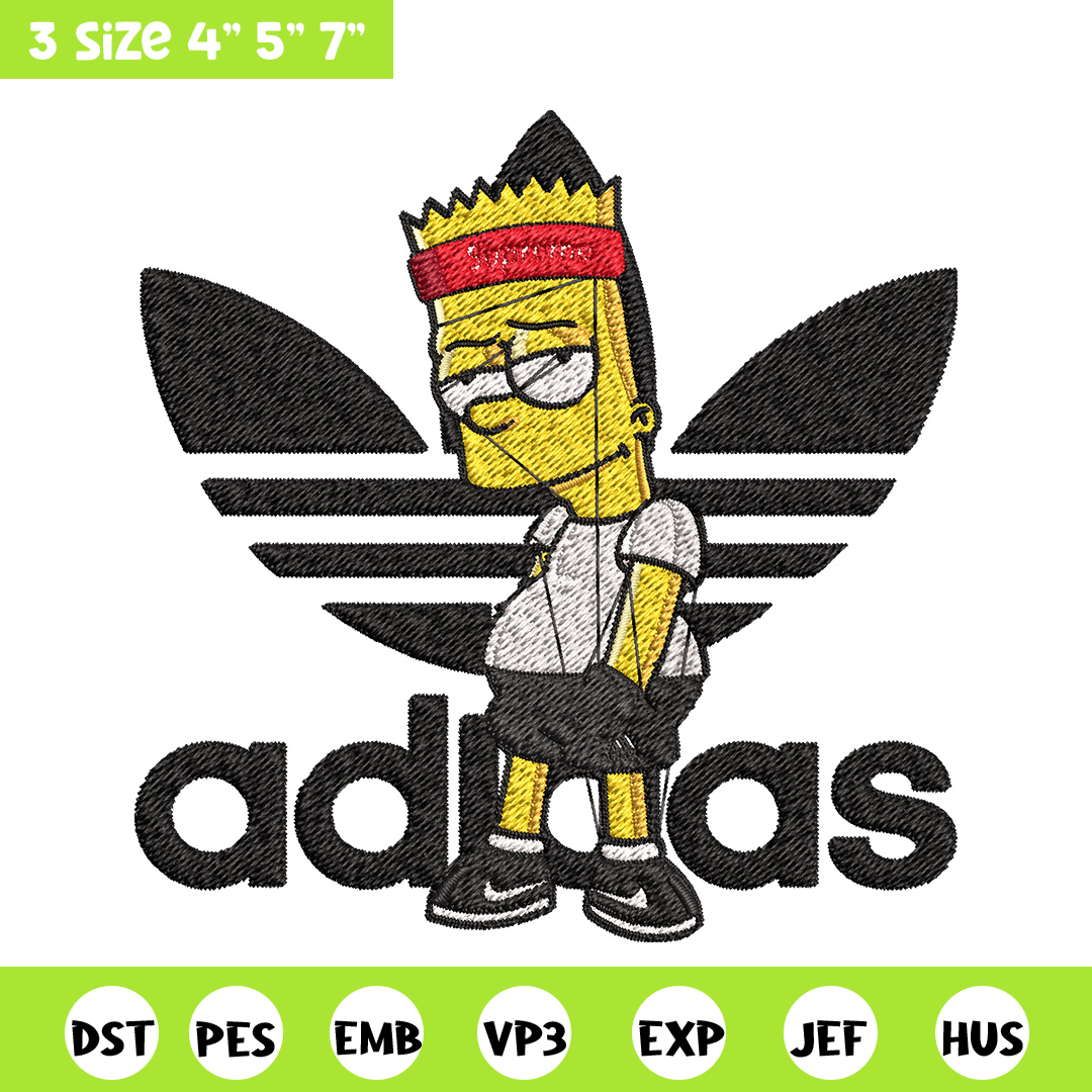 Bart adidas Embroidery Design, Adidas Embroidery, Embroidery | Inspire ...
