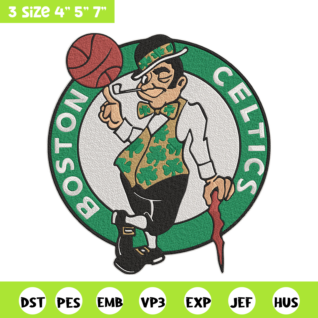 Boston Celtics mascot embroidery design, NBA embroidery, Spo | Inspire ...