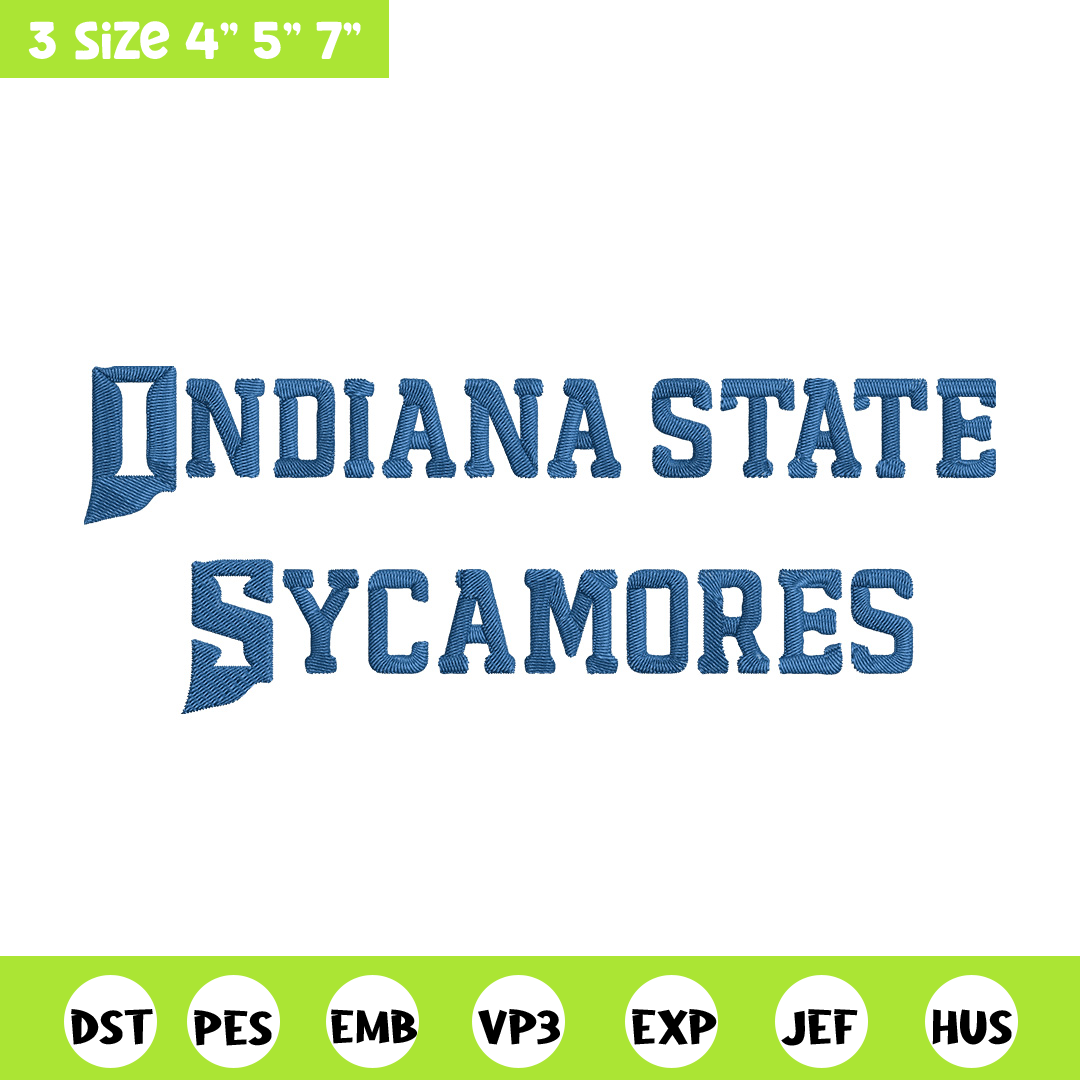 Indiana State logo embroidery design, NCAA embroidery, Embro | Inspire ...