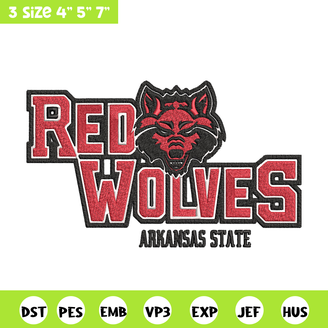 Arkansas State logo embroidery design, NCAA embroidery, Spor | Inspire ...
