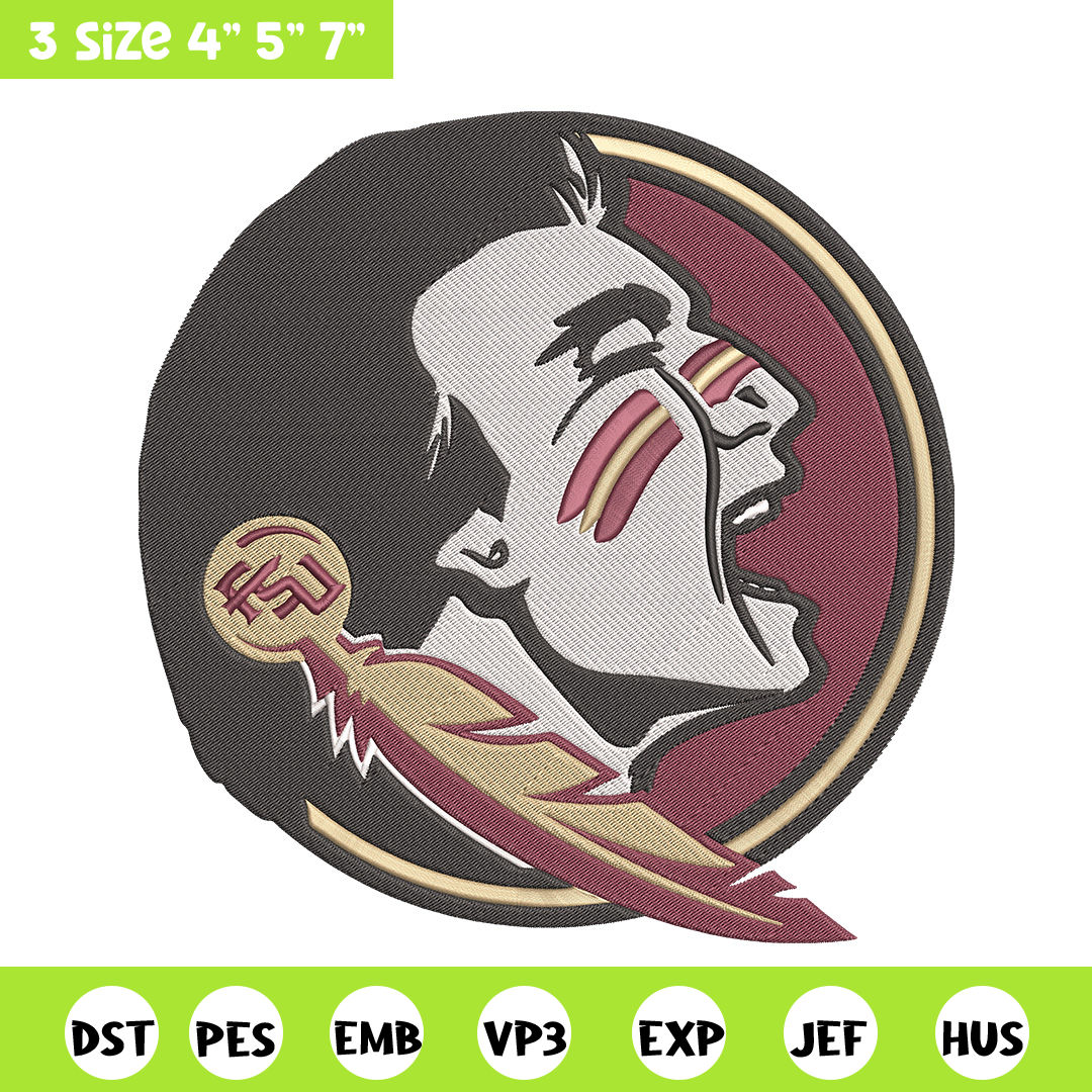 Florida State logo embroidery design, NCAA embroidery, Sport | Inspire ...