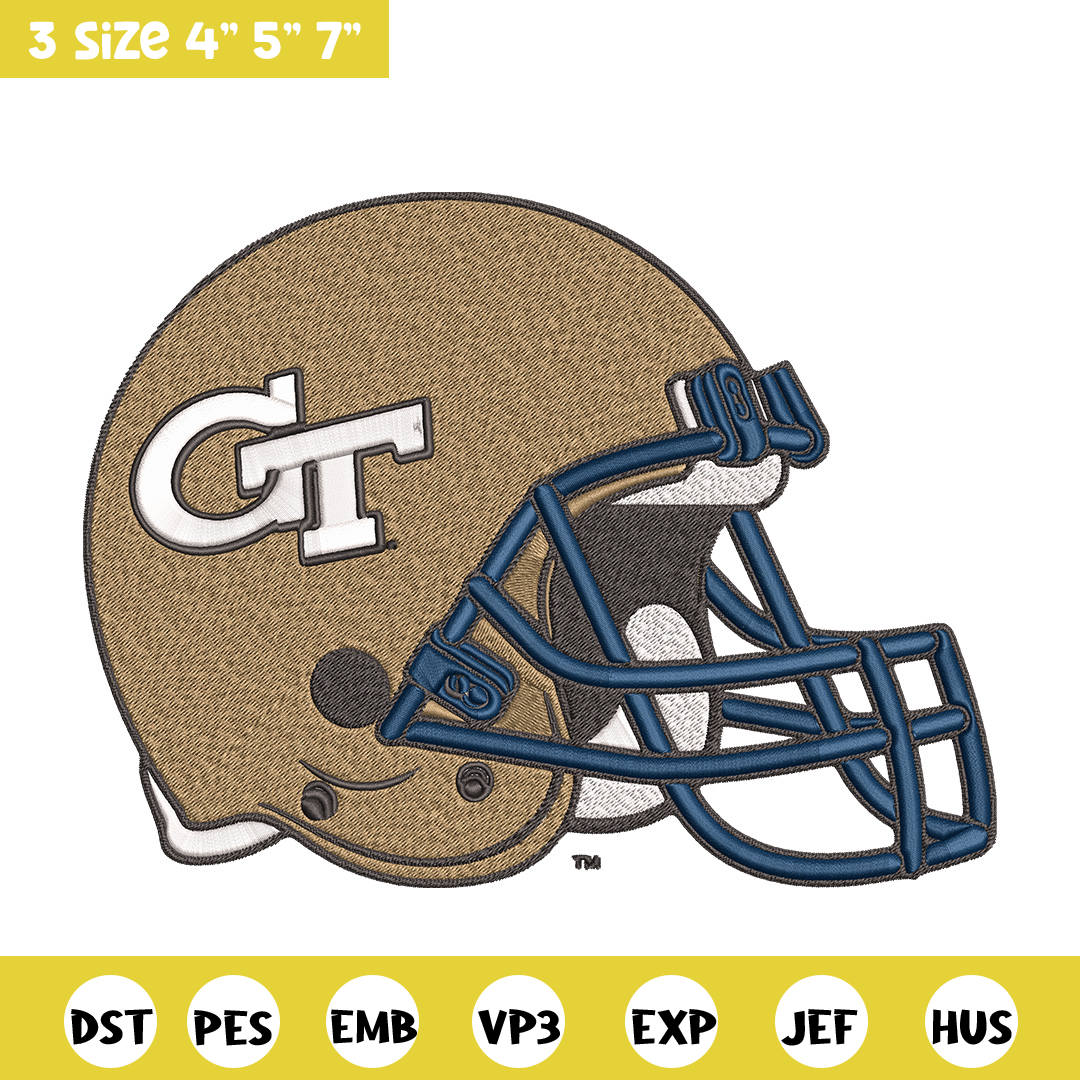 Georgia Tech helmet embroidery design, NCAA embroidery, Embr | Inspire ...