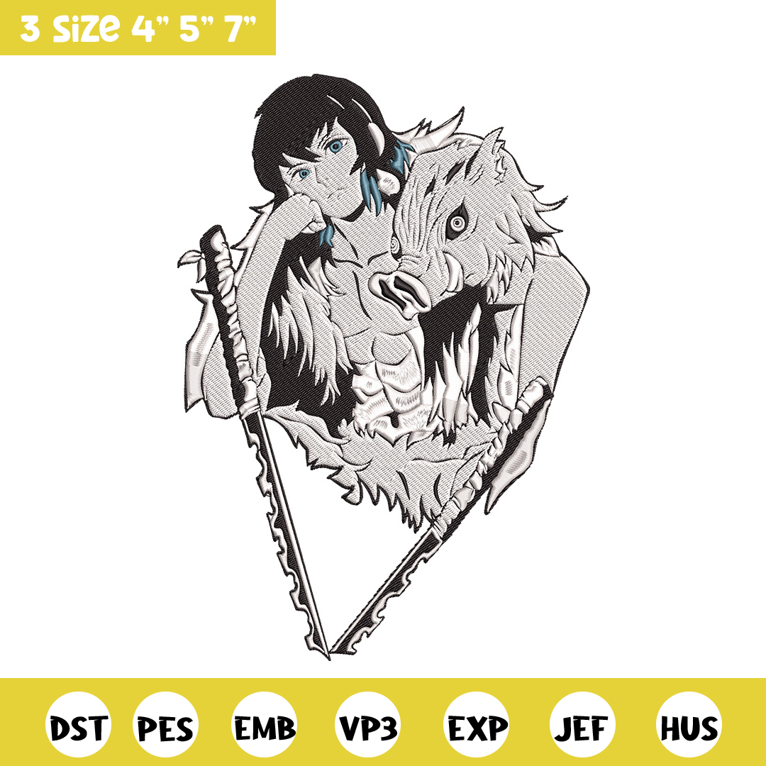 Inosuke poster Embroidery Design,Demon slayer Embroidery, Em | Inspire ...
