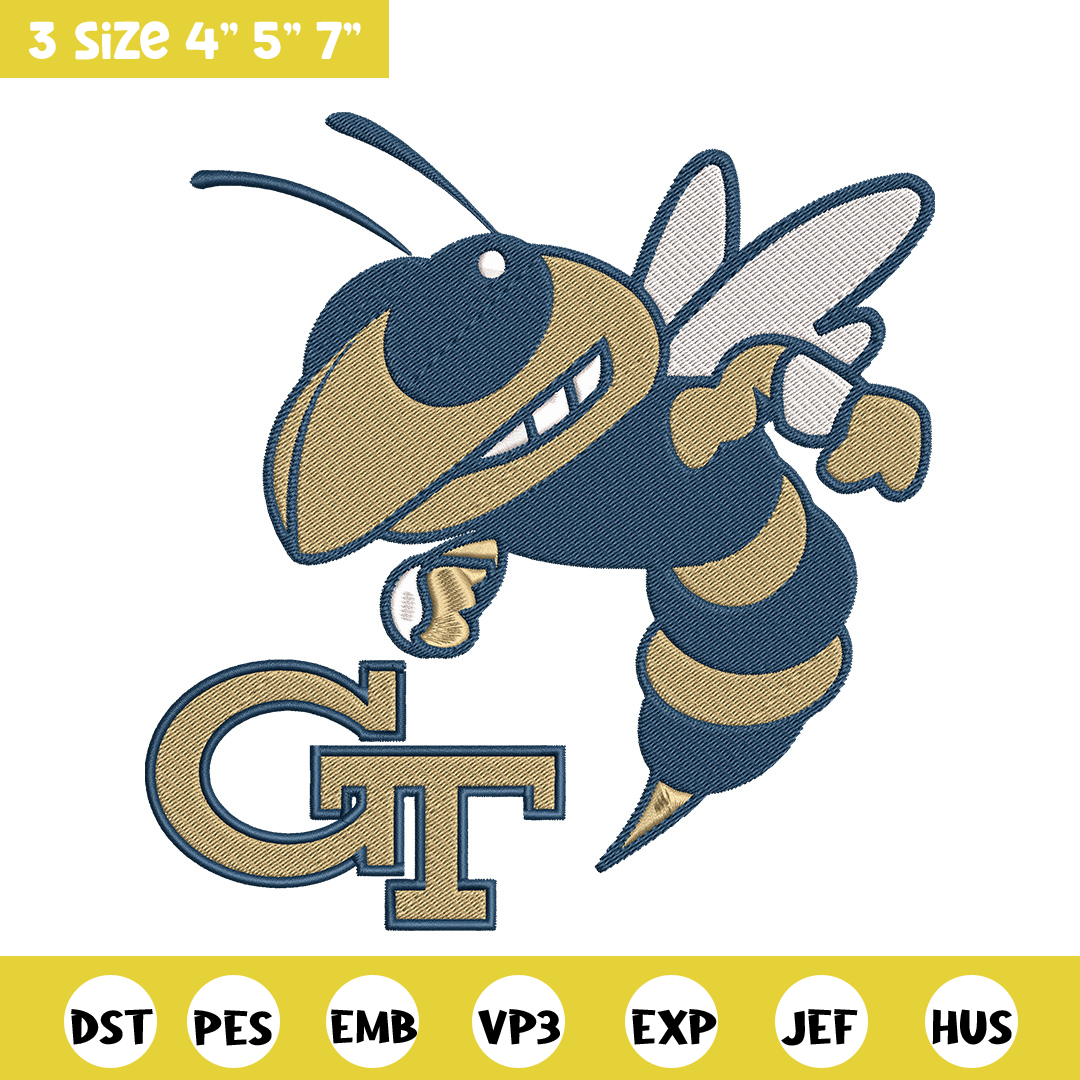 Georgia Tech Logo embroidery design, NCAA embroidery, Sport | Inspire ...