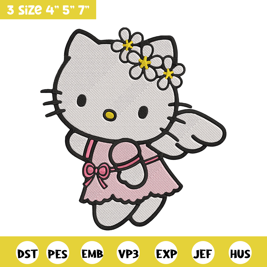 Hello Kitty angel Embroidery Design, Hello kitty Embroidery, | Inspire ...