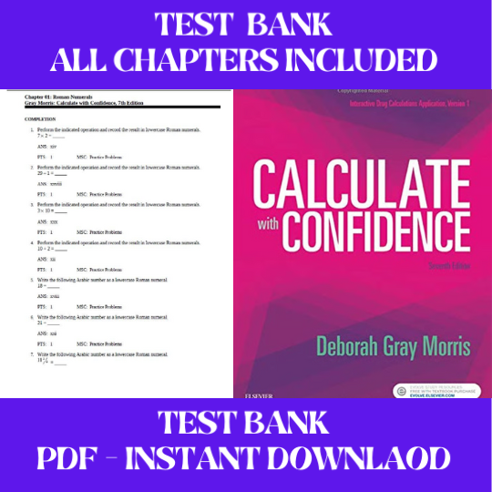 Test Bank For Calculate with Confidence 7th Edition Gray Mor | Inspire ...