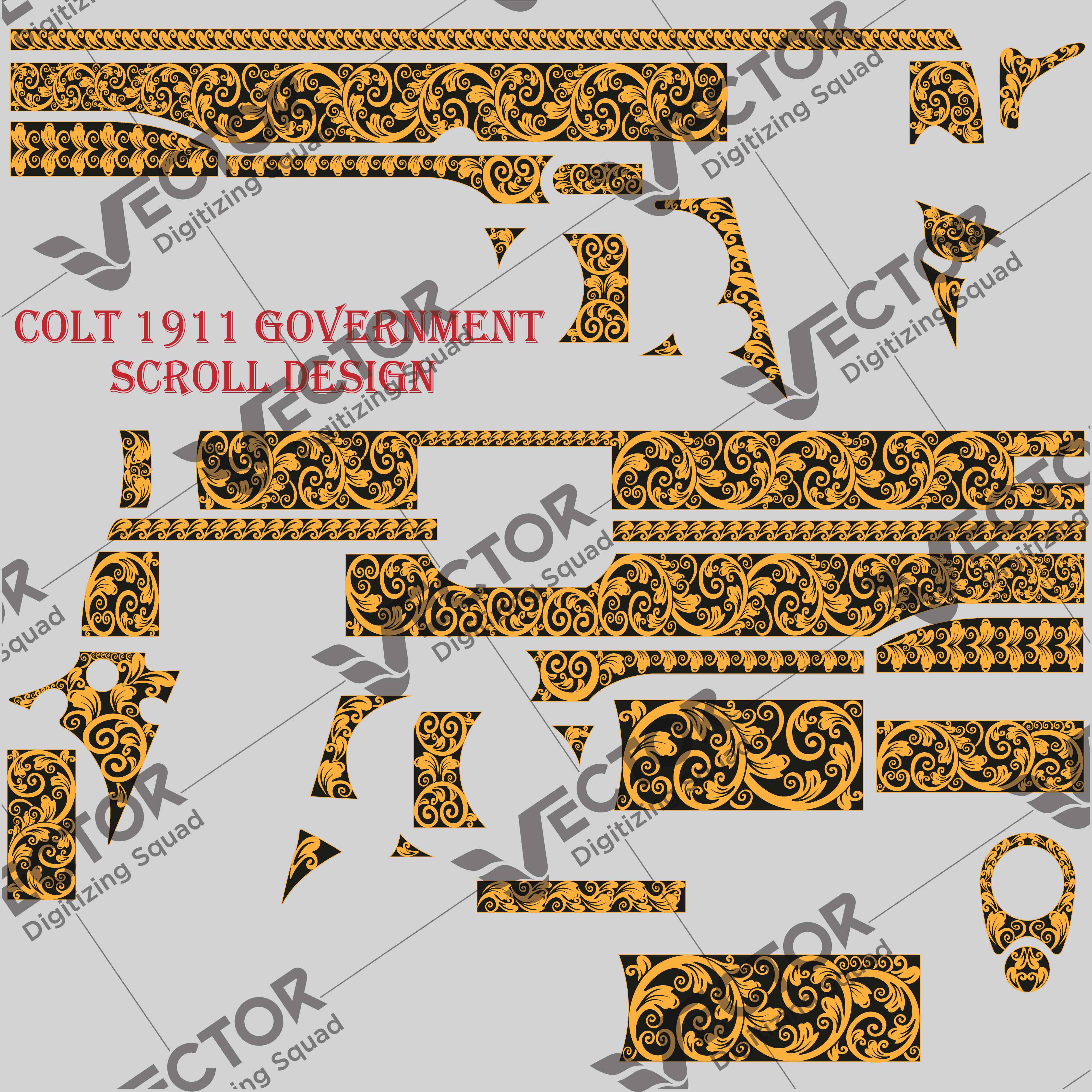 VECTOR DESIGN,Colt 1911 Government scrollwork | Inspire Uplift