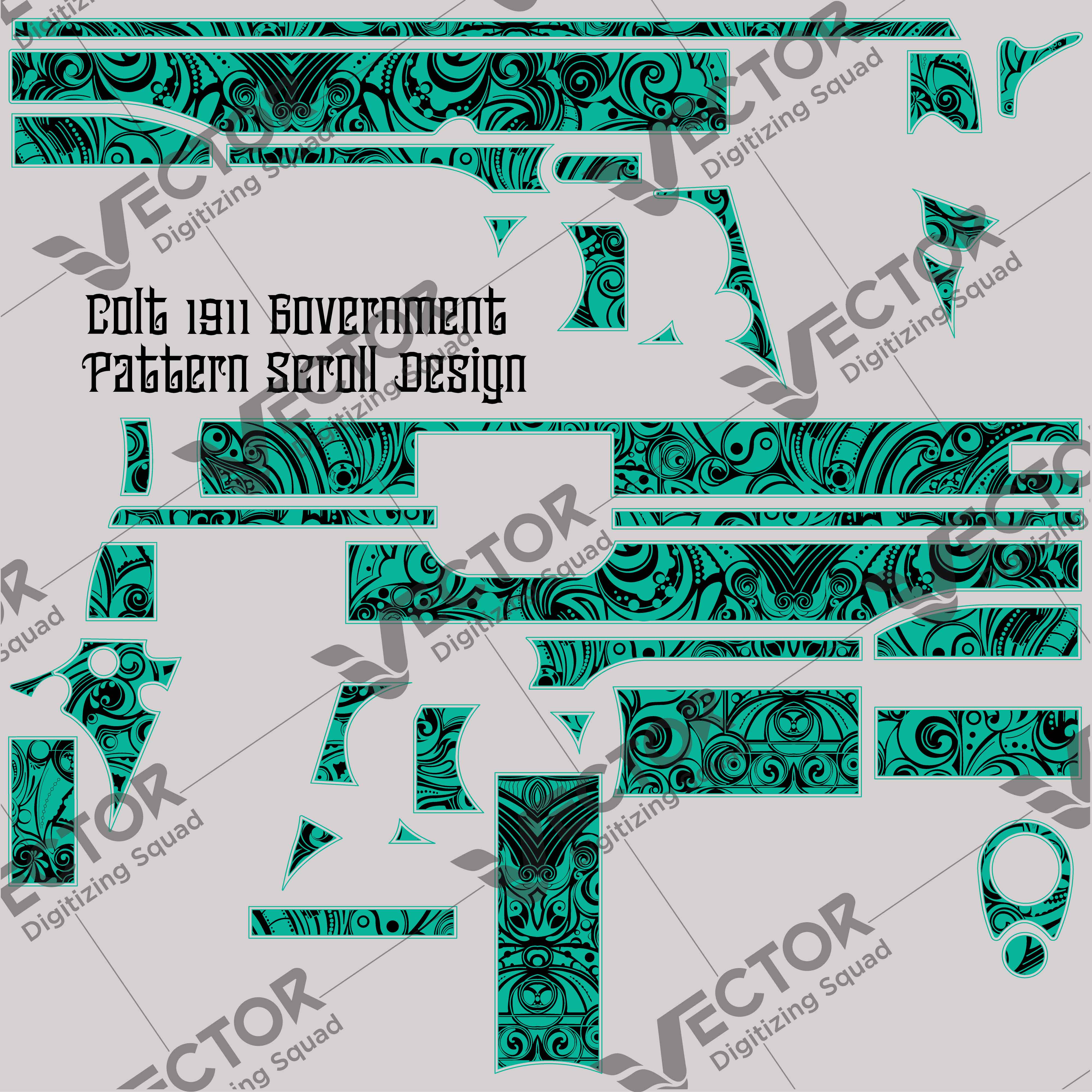VECTOR DESIGN, COLT 1911 Government "PATTERN SCROLLWORK" - Inspire Uplift