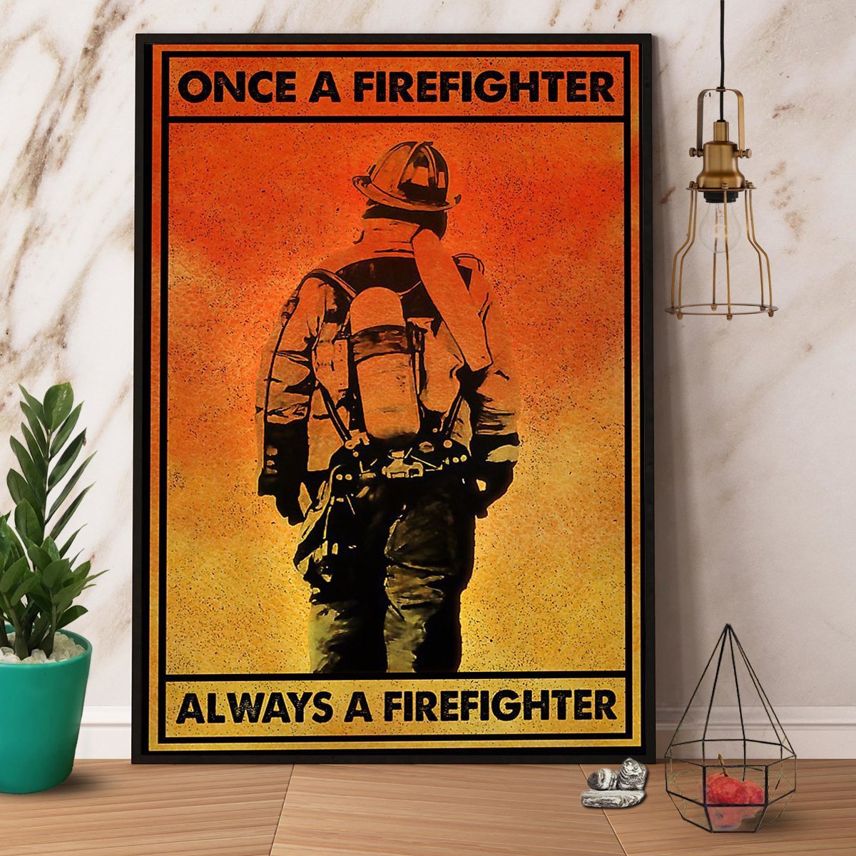 Gift for brave firefighter poster image | Inspire Uplift