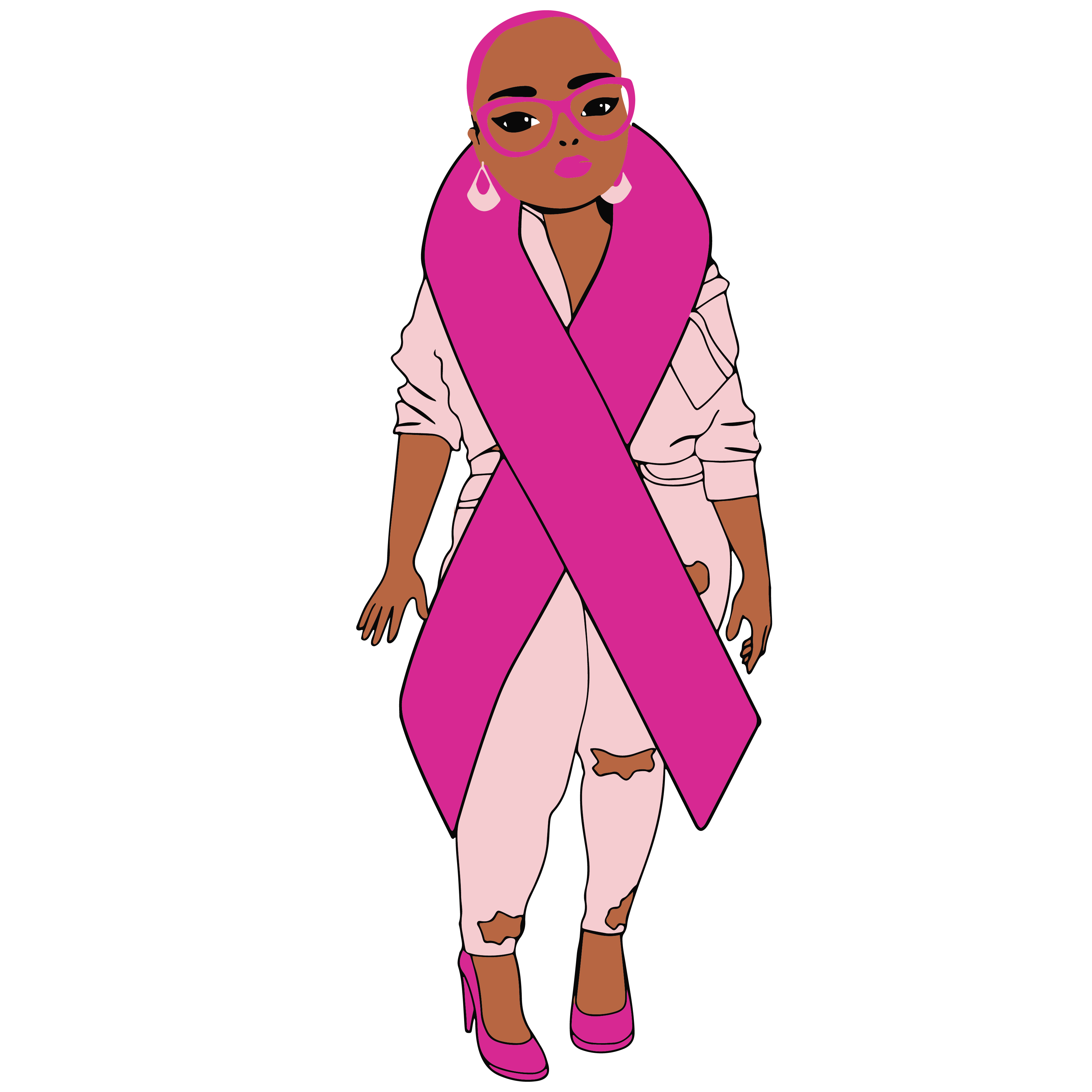 Ribbon Black Woman Svg, Breast Cancer Svg, Breast Cancer Awa | Inspire ...