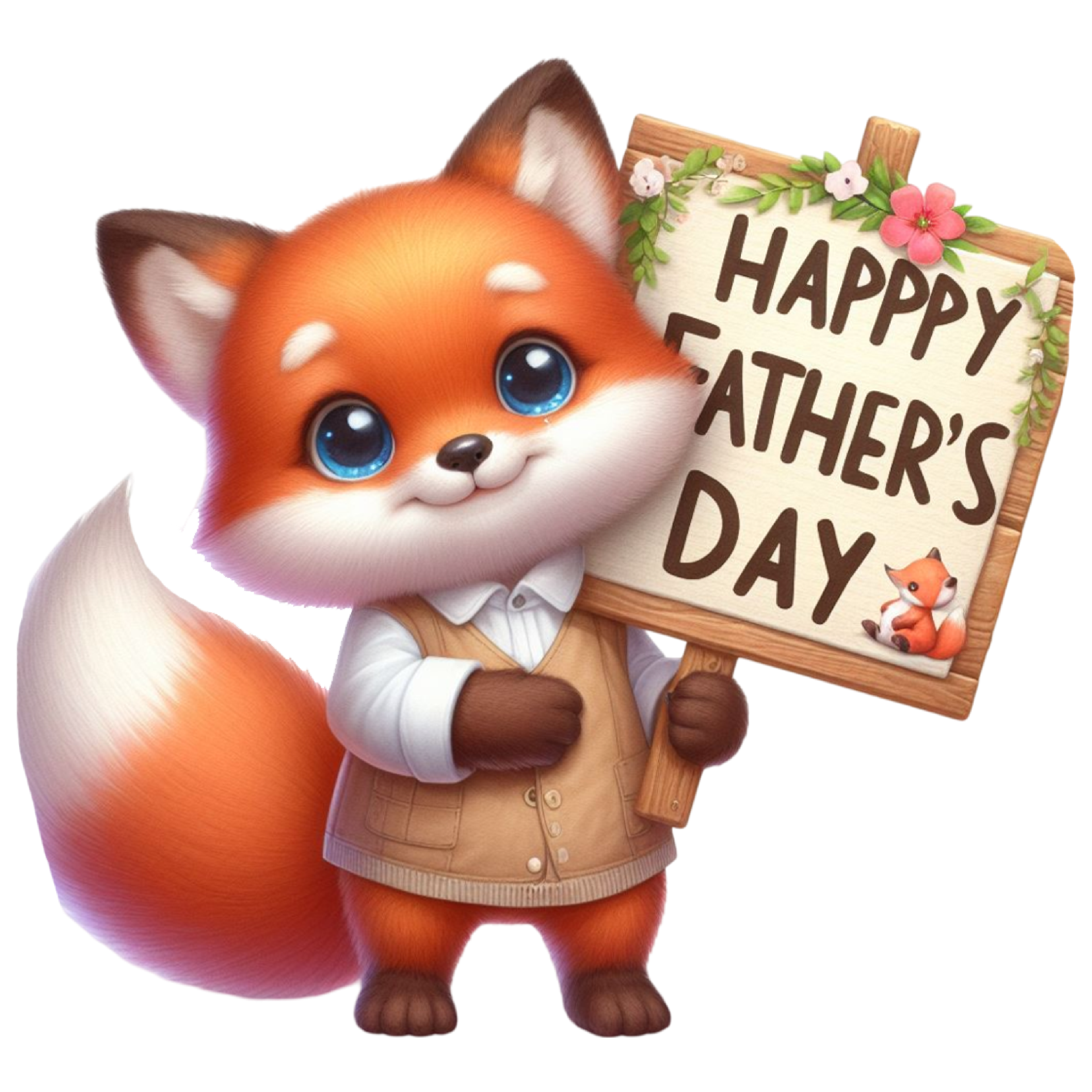 Happy Father's Day With Cute Fox PNG, Watercolor Father's Da | Inspire ...