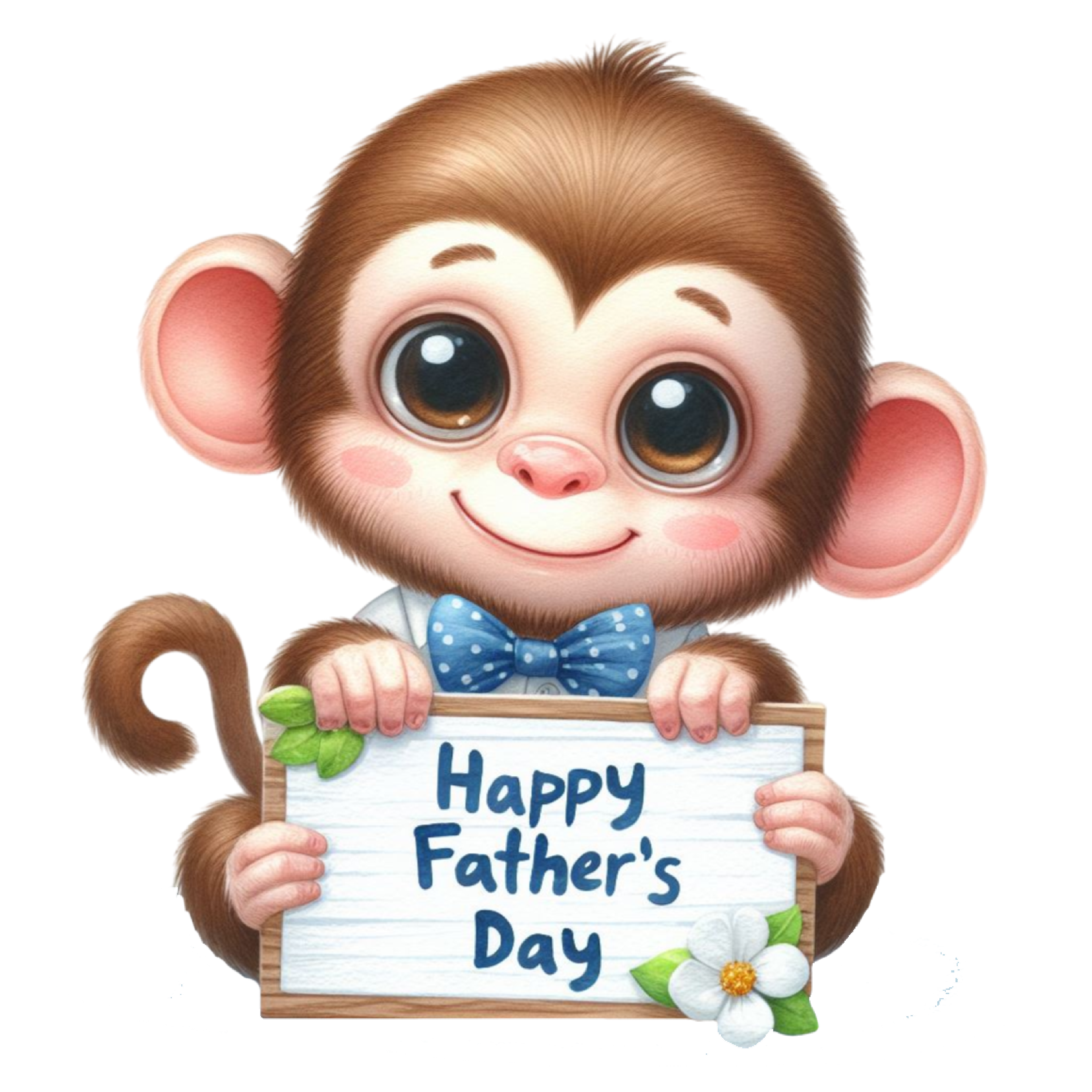 Happy Father's Day With Cute Monkey PNG, Watercolor Father's | Inspire ...