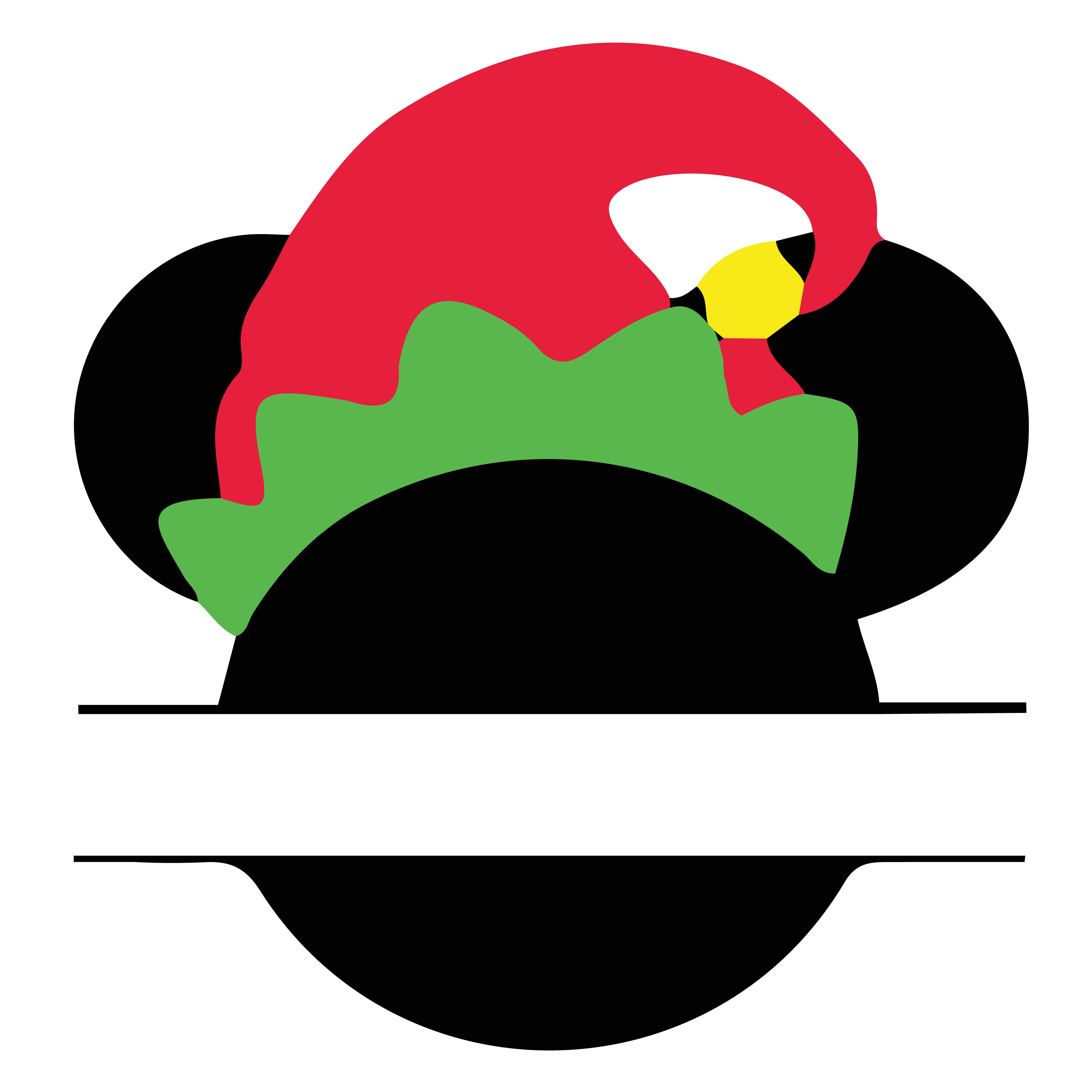 Mickey mouse head elf hat split Svg, Disney Christmas Svg, M | Inspire ...