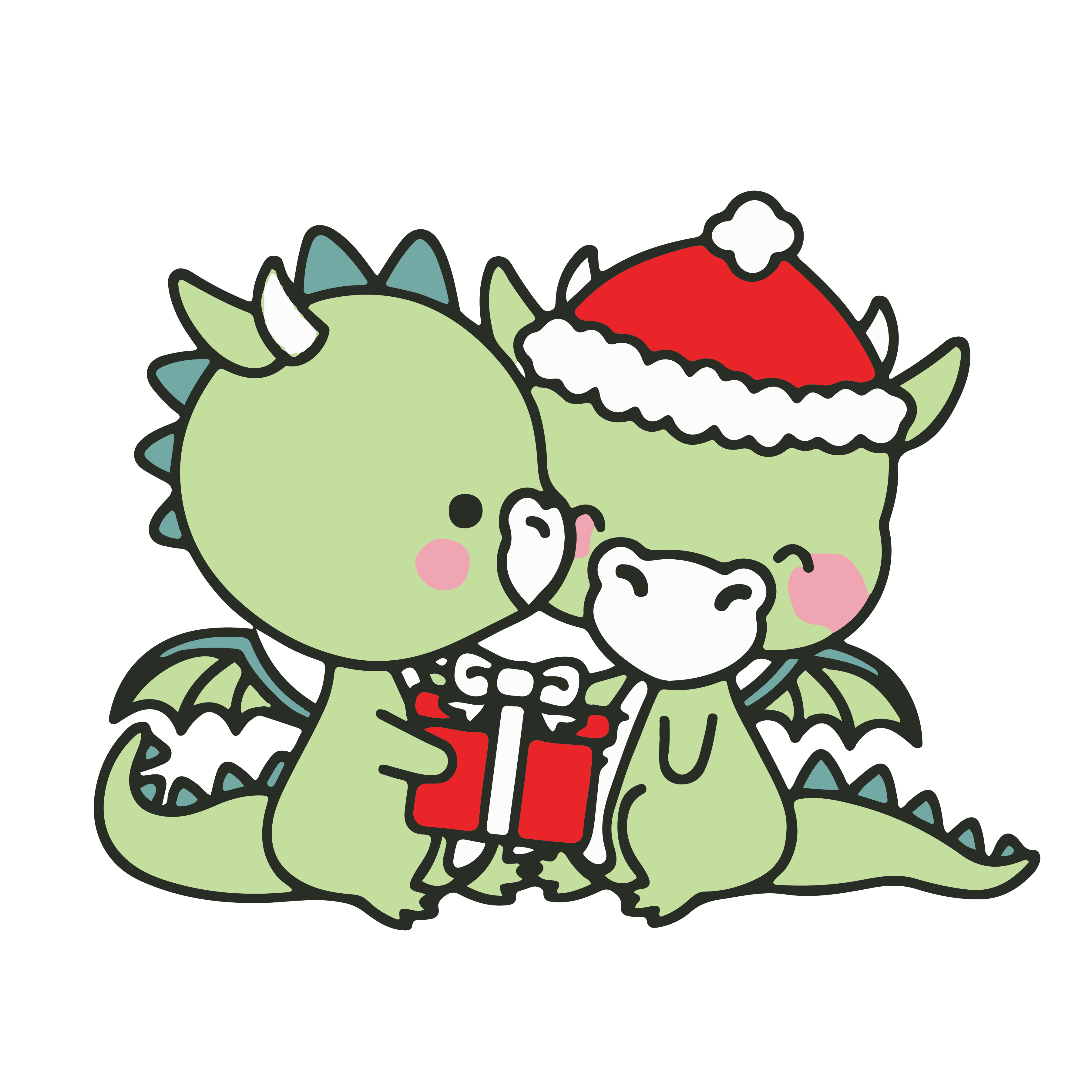Kawaii Christmas Dragons Svg, Cute Christmas Dragons Svg, Ka | Inspire ...