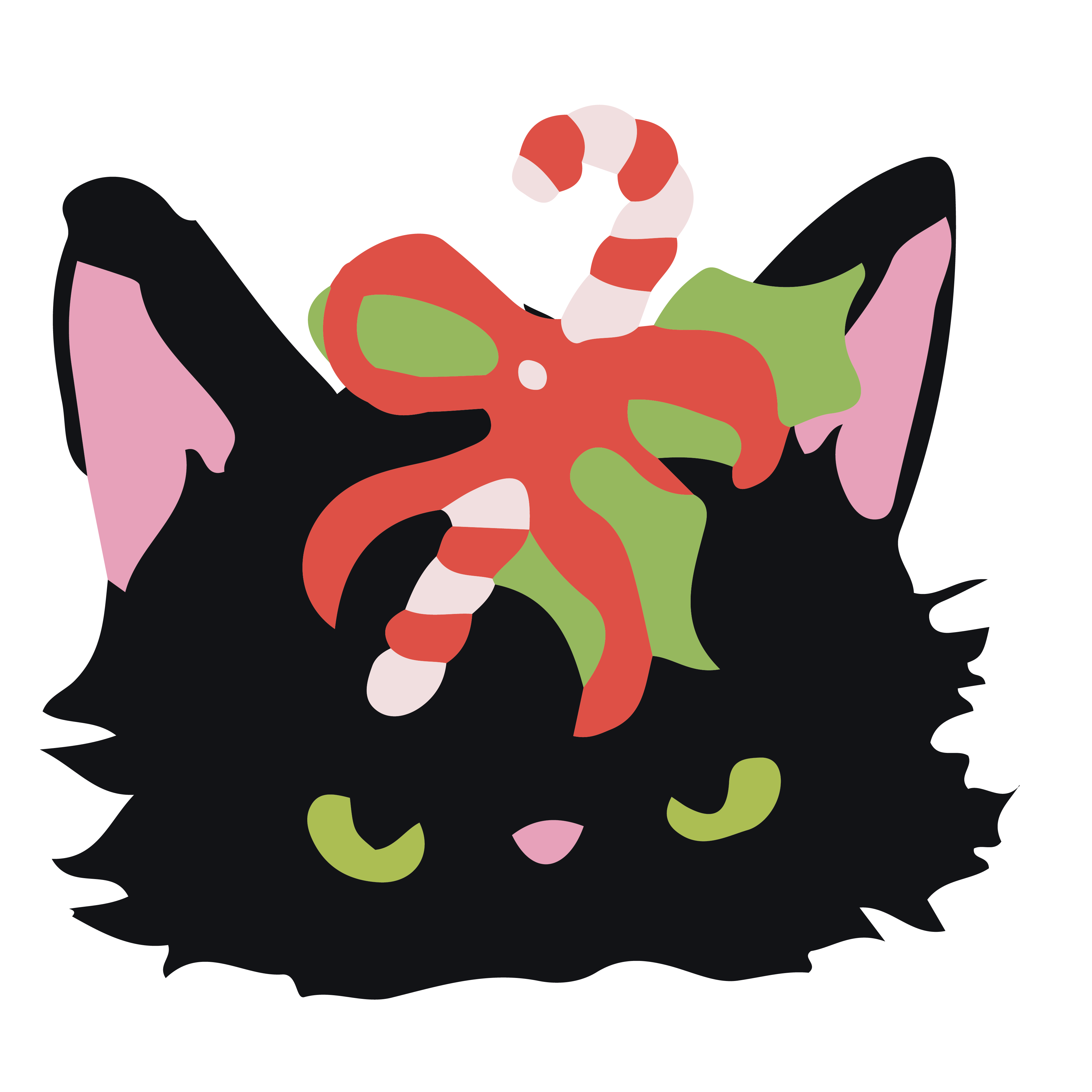 Grumpy Black Cat Svg, Black Cat Christmas Svg, Black Cat Fac | Inspire ...