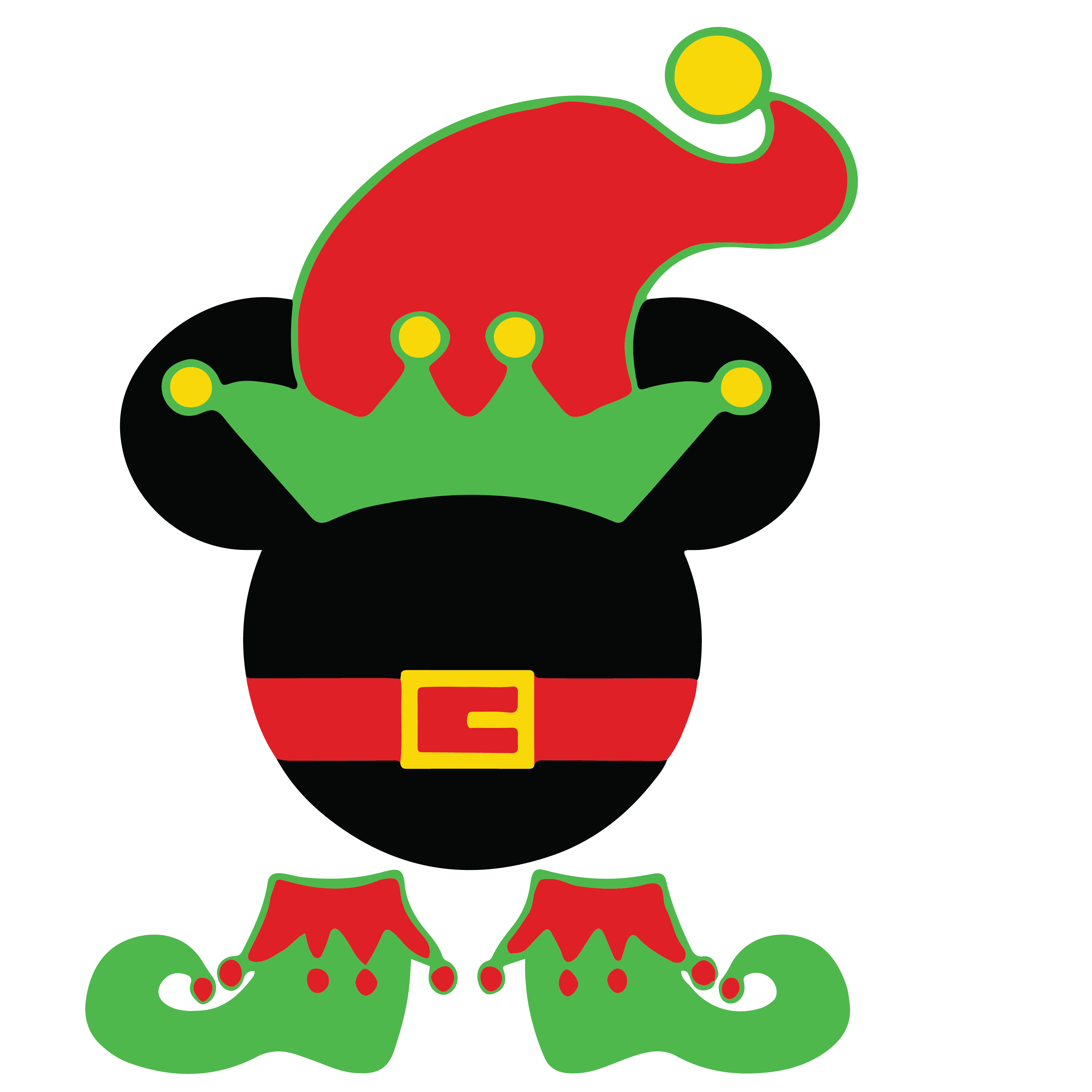 Mickey mouse head elf Svg, Disney Christmas Svg, Mickey mous | Inspire ...