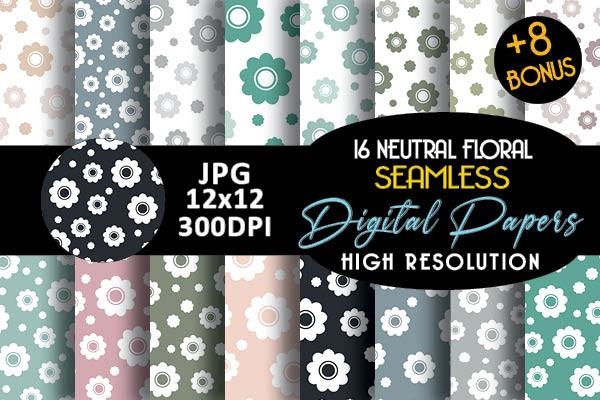 Neutral Colors Stars Digital Papers | Inspire Uplift