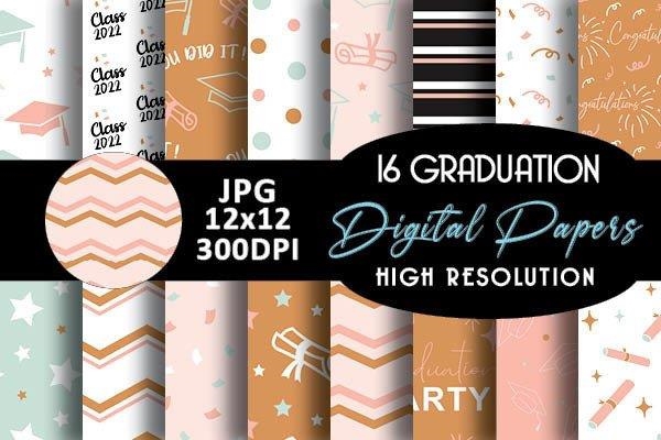 Boho Digital Papers Graduation Patterns | Inspire Uplift