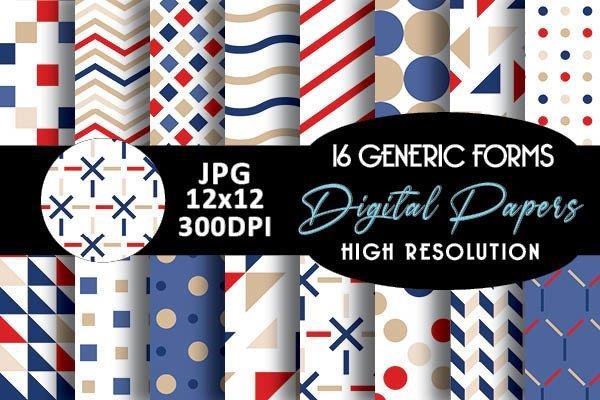 4th of July Shapes Digital Papers | Inspire Uplift