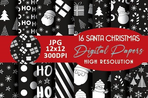 Black and White Christmas Digital Papers | Inspire Uplift