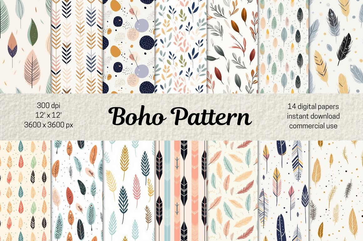 Bohemian Background Bundle, Boho Pages - Inspire Uplift