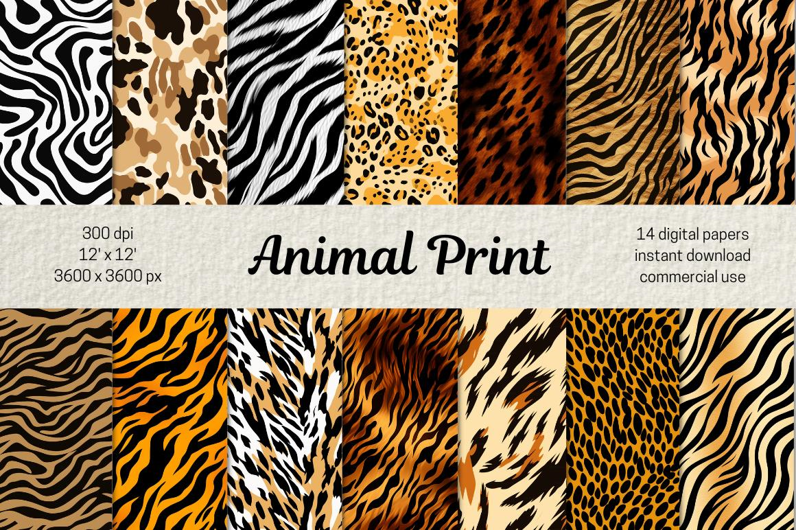 Animal Print Pattern Digital Papers Set | Inspire Uplift