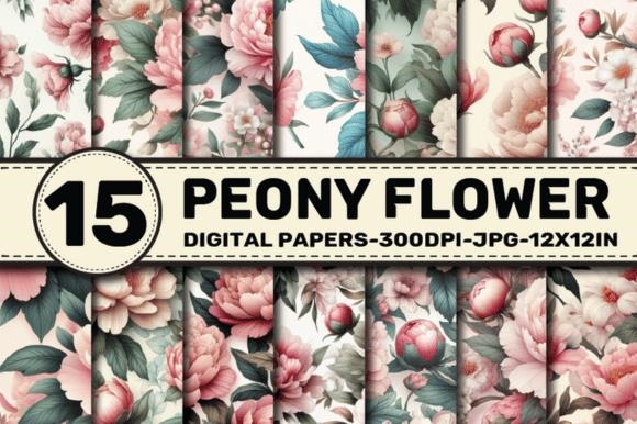 Peony Flower Digital Papers - Inspire Uplift
