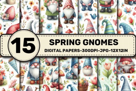 Spring Gnomes Digital Papers | Inspire Uplift