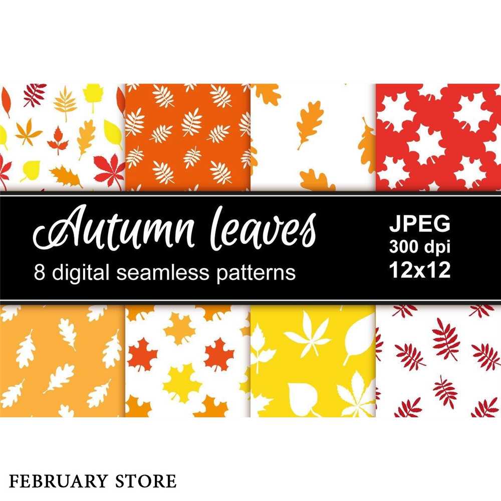 Set of Autumn Fall Leaves Patterns | Inspire Uplift