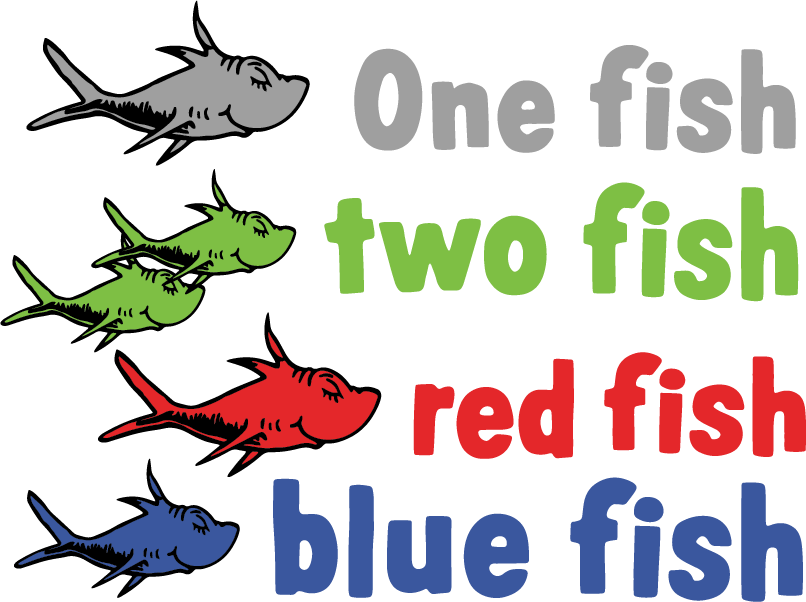 One fish two fish red fish blue fish Svg, Dr. Seuss Svg, Dr. | Inspire ...